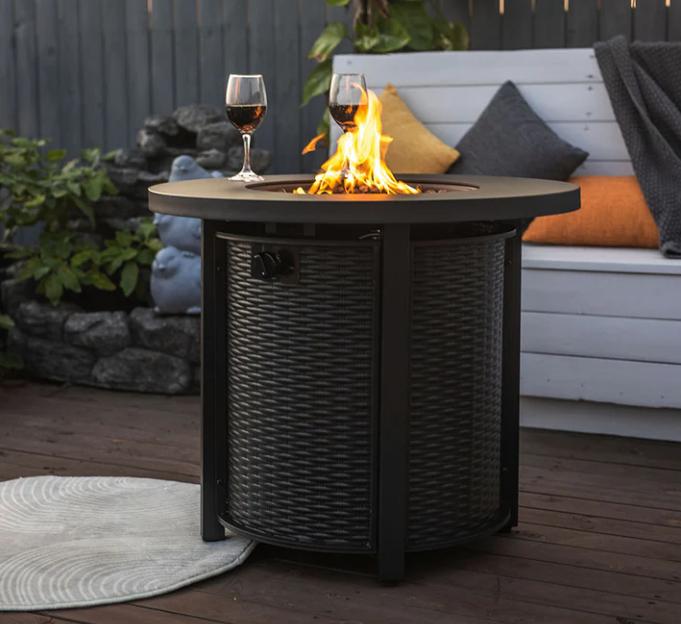 Wicker Fire Pit Table | Wicker Fire Pit | Propane Fire Pit | Gas Fire ...